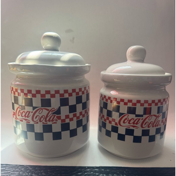 Coca Cola | Kitchen | Cocacola Ceramic Canister Set Of 2 Kitchen ...